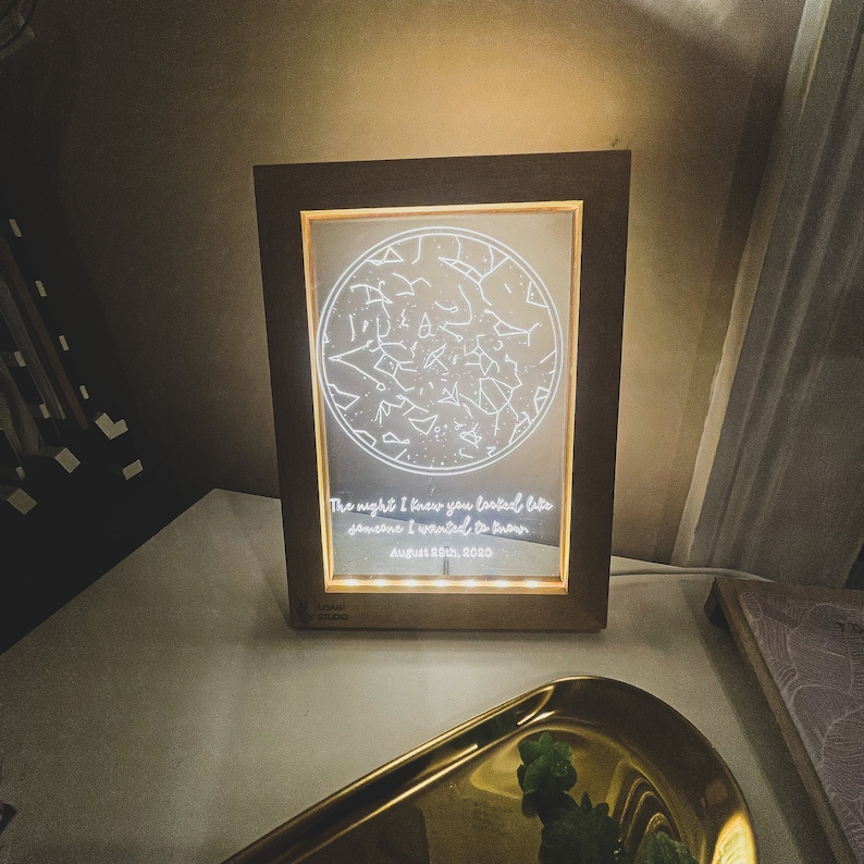 CUSTOM Night Light Star Map LED Frame for Loved Ones Family - Etsy