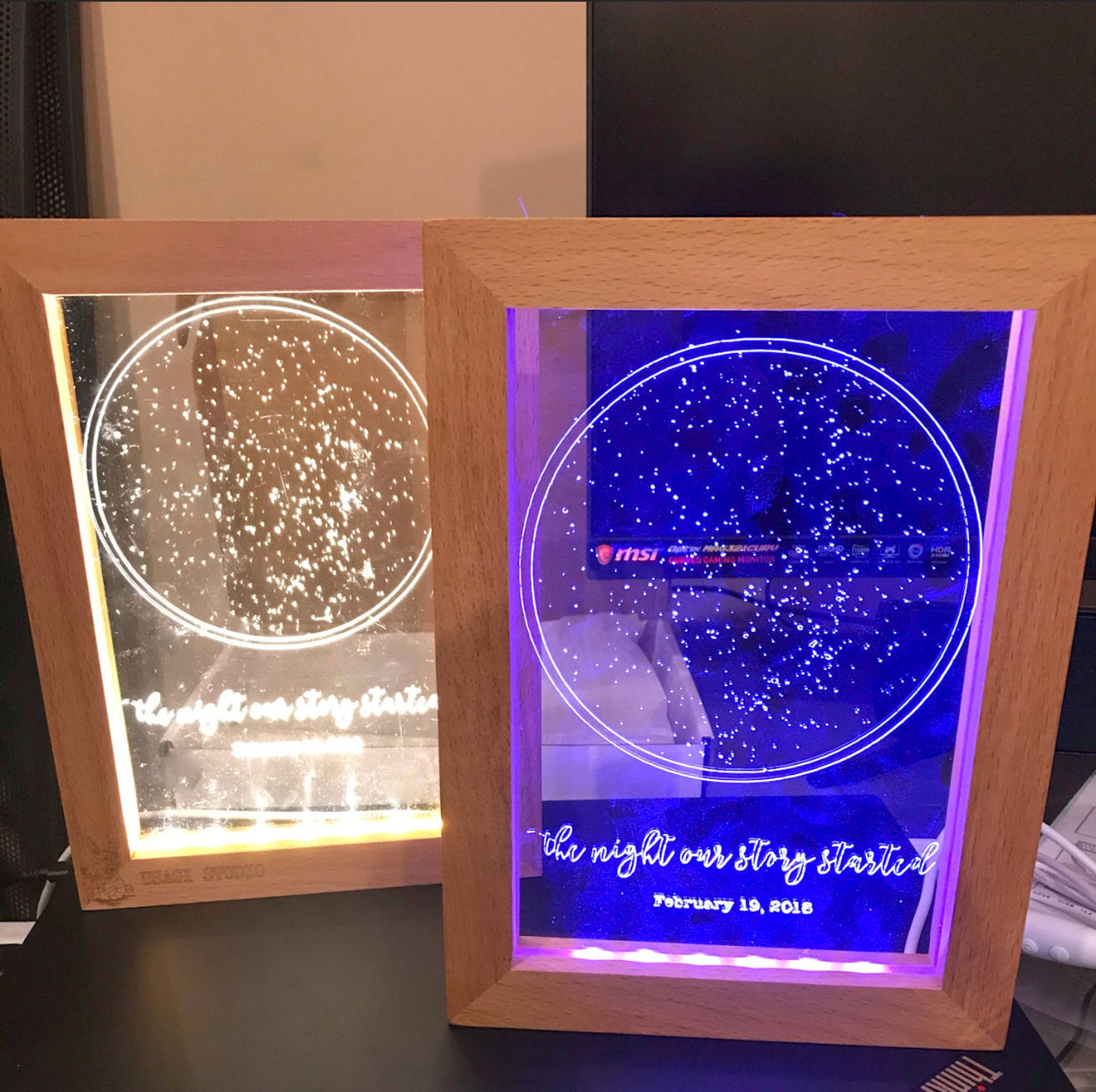 Framed Custom Constellation Night Light Star Map LED Frame for Loved ...
