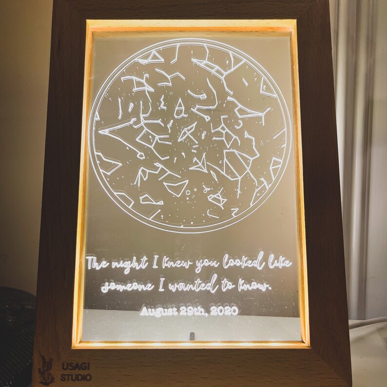 CUSTOM Night Light Star Map LED Frame for Loved Ones Family - Etsy