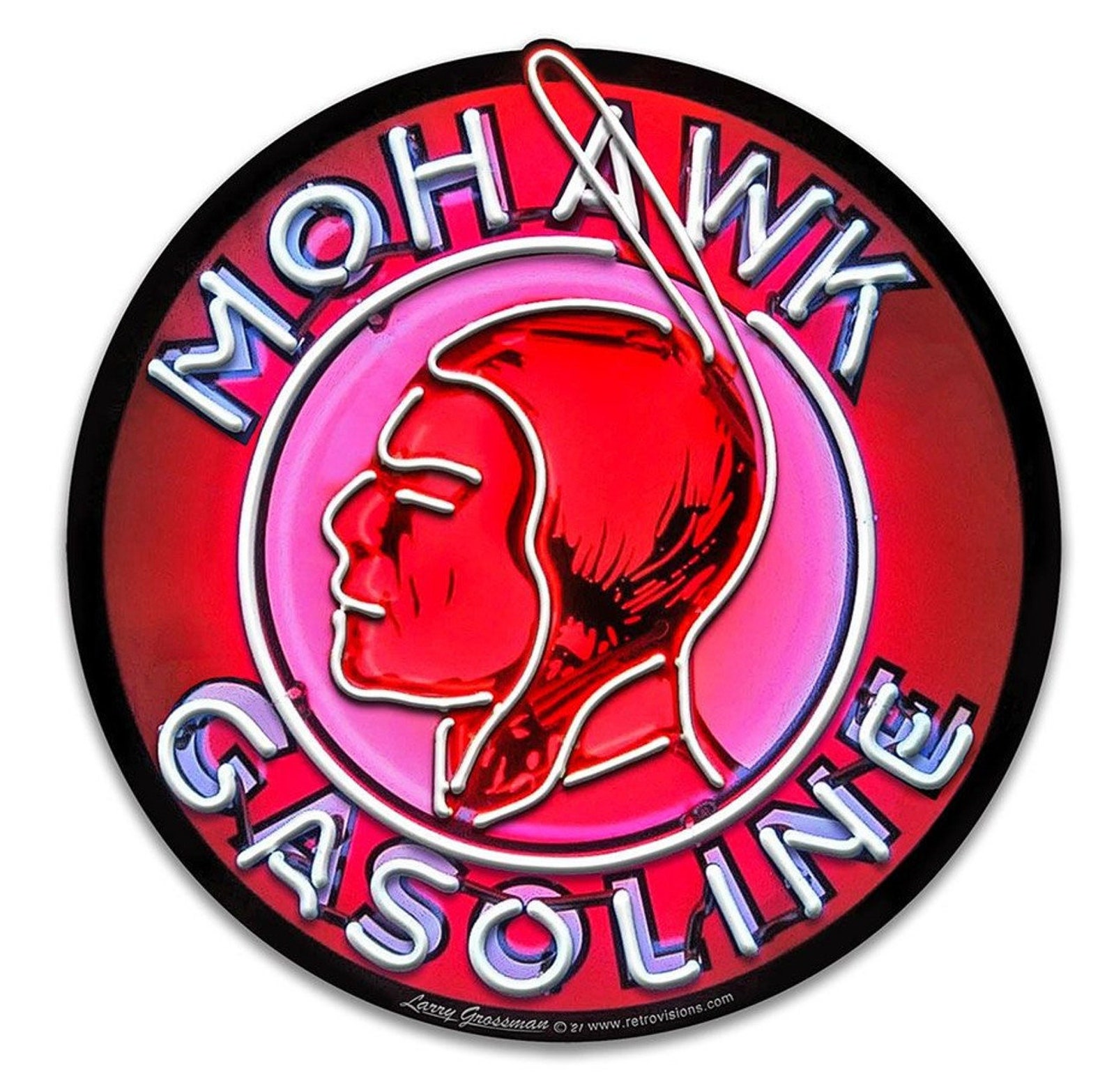 Mohawk Neon Style Metal Sign 28 X 28 Inches - Etsy