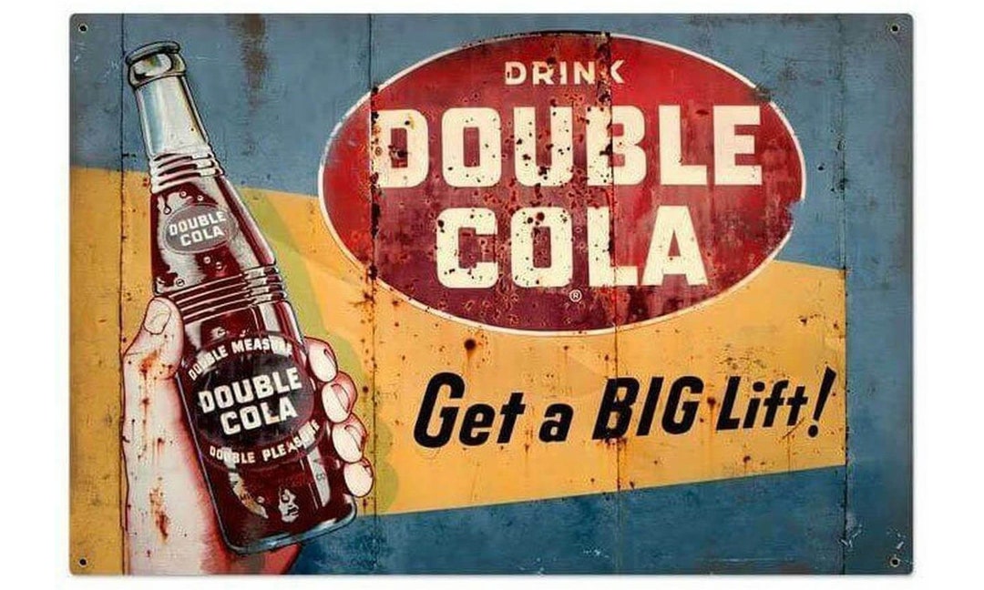 Retro Double Cola Metal Sign 36 X 24 Inches - Etsy