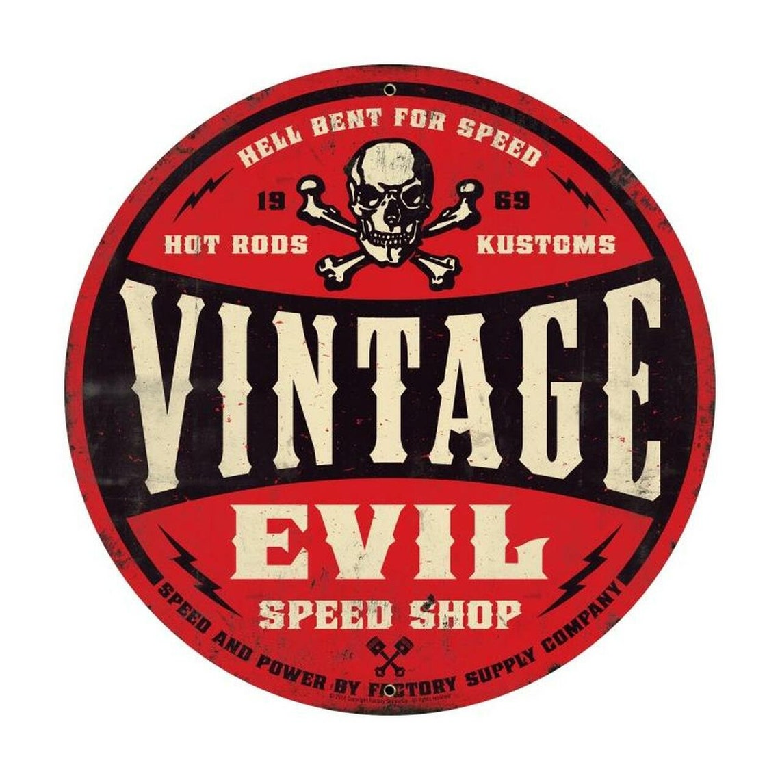 Vintage Evil Red Skull Metal Sign 28 X 28 Inches - Etsy