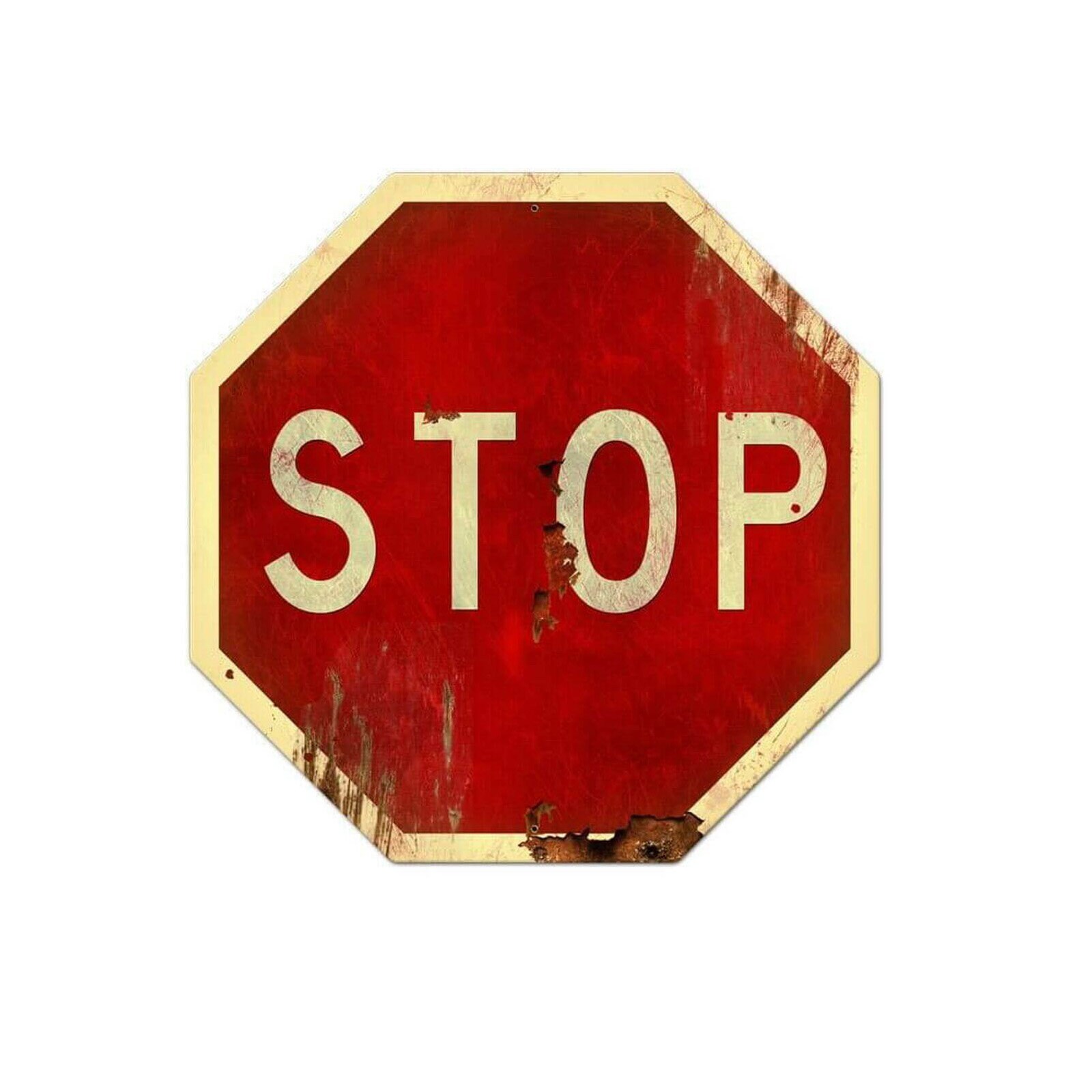 Retro Stop Sign Metal Sign 28 X 28 Inches - Etsy