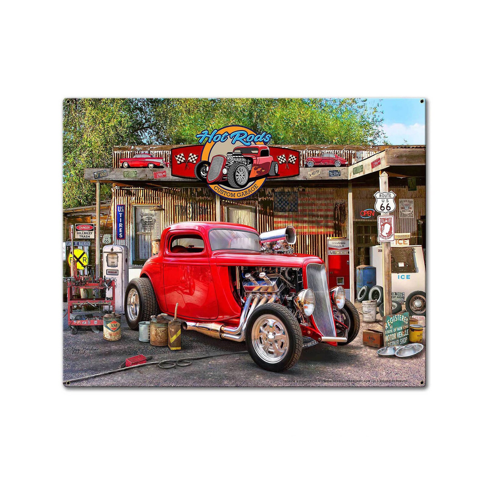 Hot Rod Metal Sign 30 X 24 Inches - Etsy