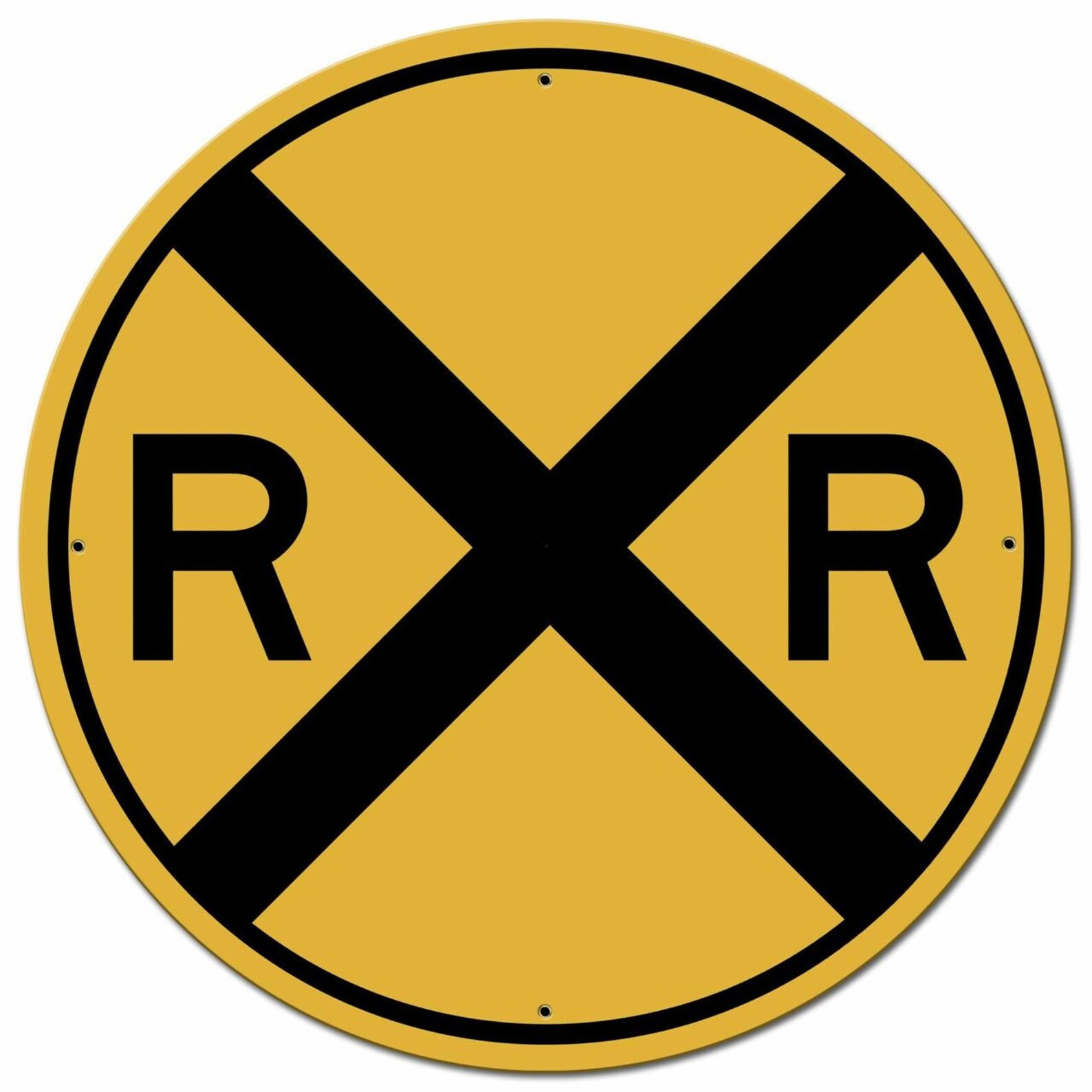 Railroad Crossing Round Metal Sign 28 X 28 Inches - Etsy