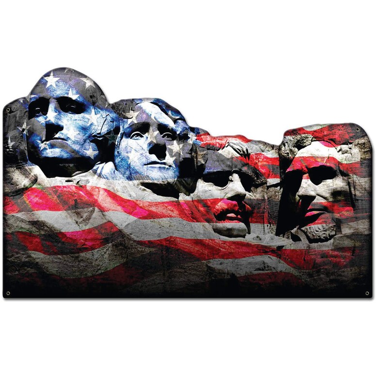 Mount Rushmore Stars and Stripes Metal Sign 24 X 15 Inches - Etsy