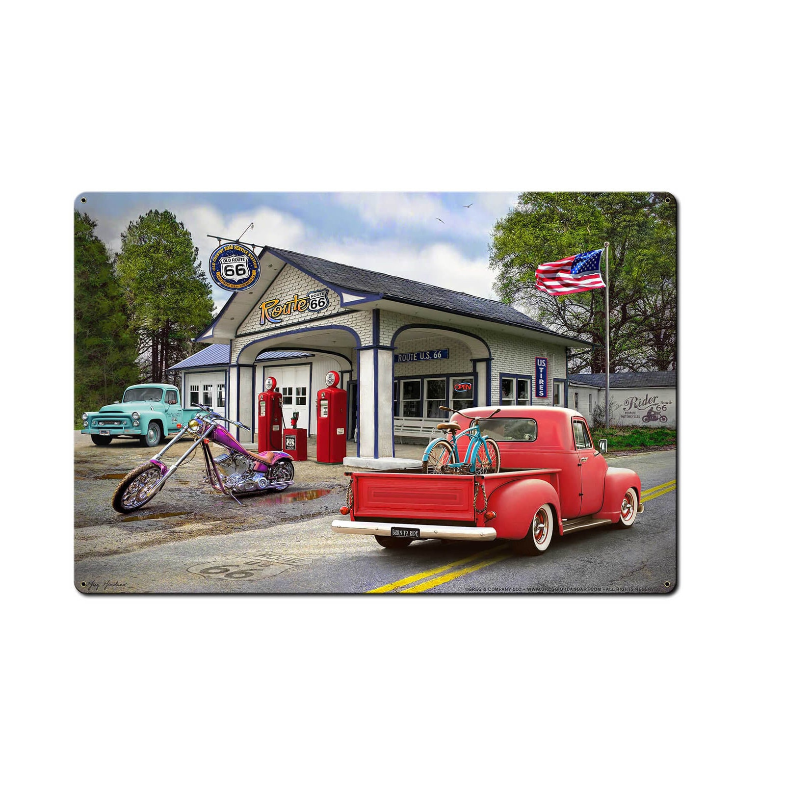 Retro Gas Station Metal Sign 36 X 24 Inches - Etsy