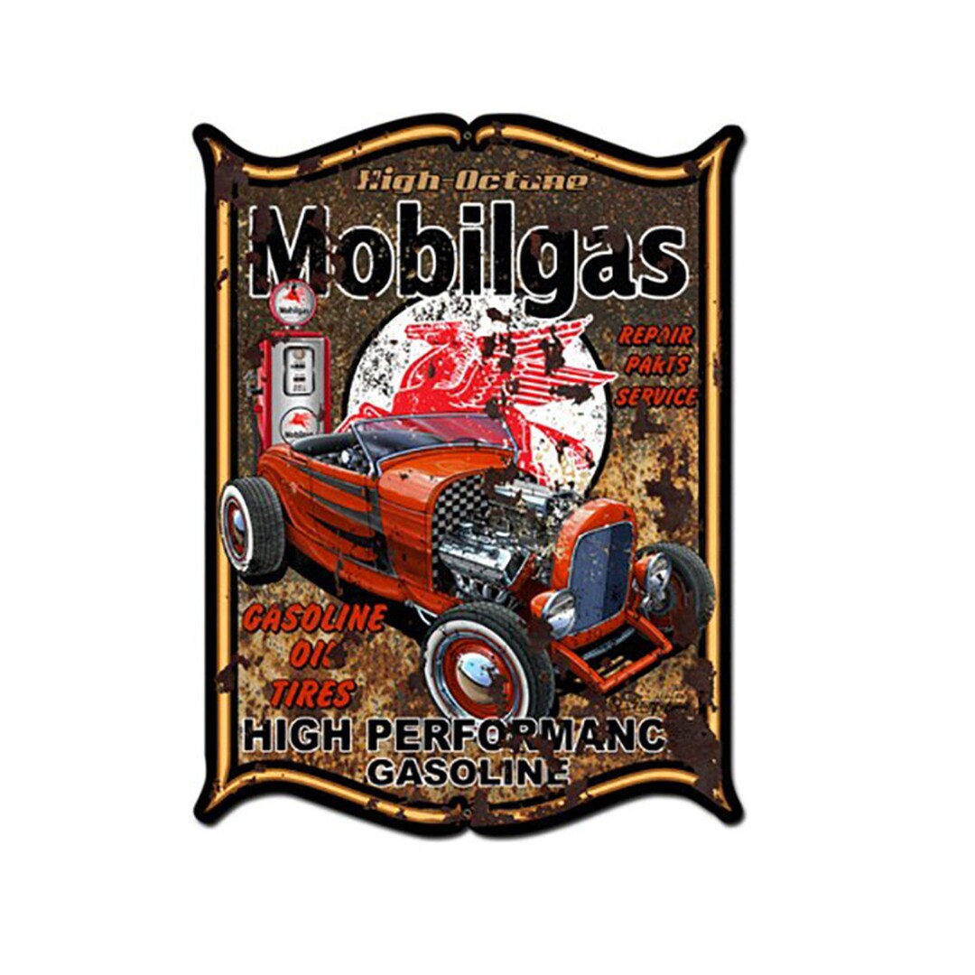 Mobilgas CUTOUT Metal Sign 24 X 33 Inches - Etsy