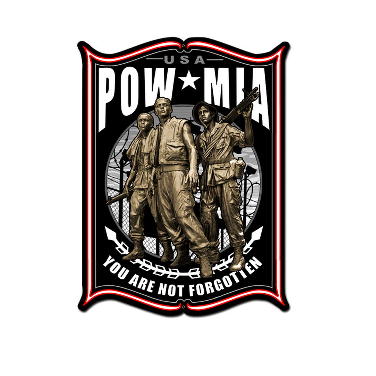 Pow Mia CUTOUT Metal Sign 24 X 33 Inches - Etsy