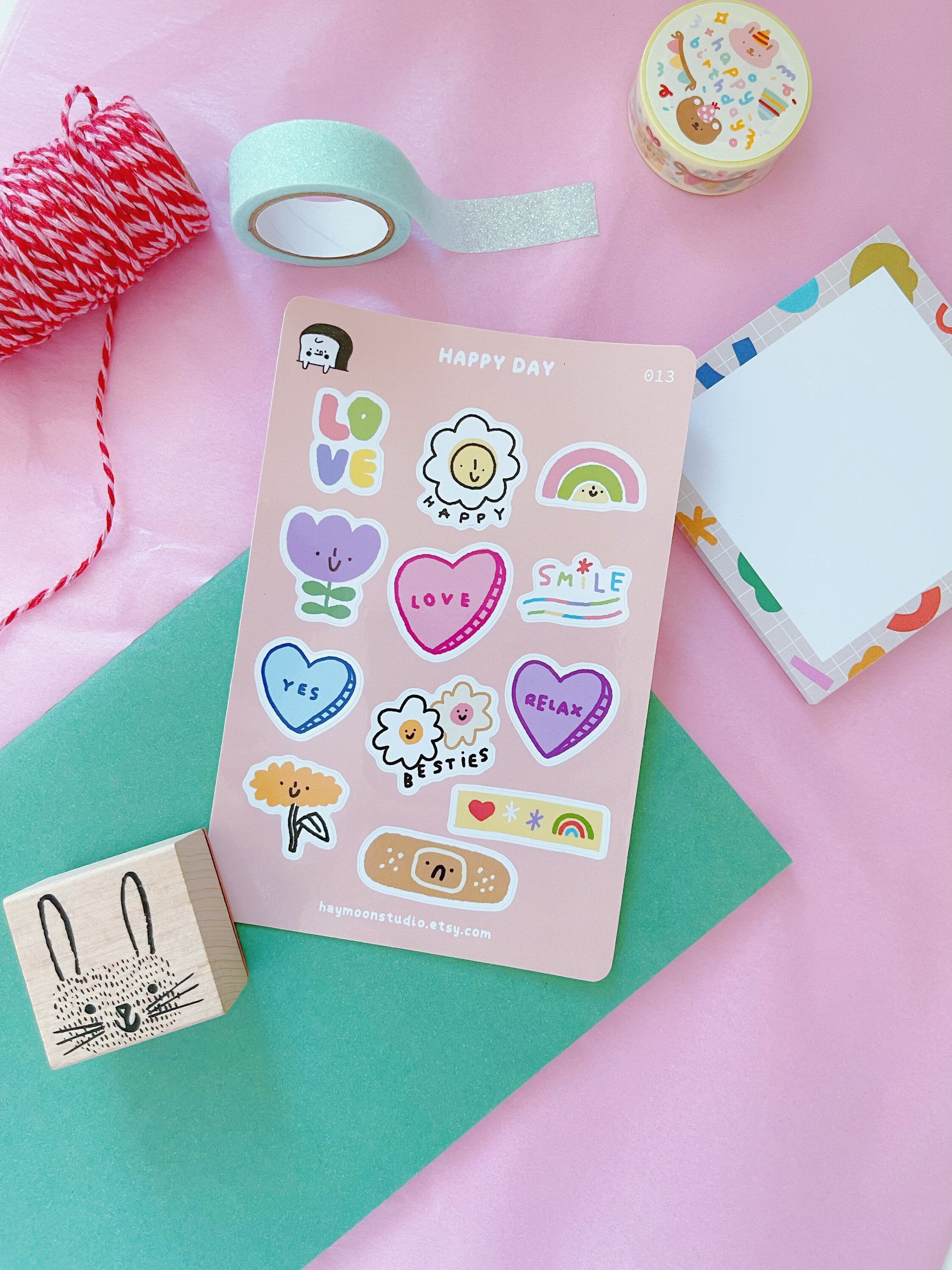 Happy Day Sticker Sheet,cute Planner Stickers,cute Sticker Sheet,kawaii ...