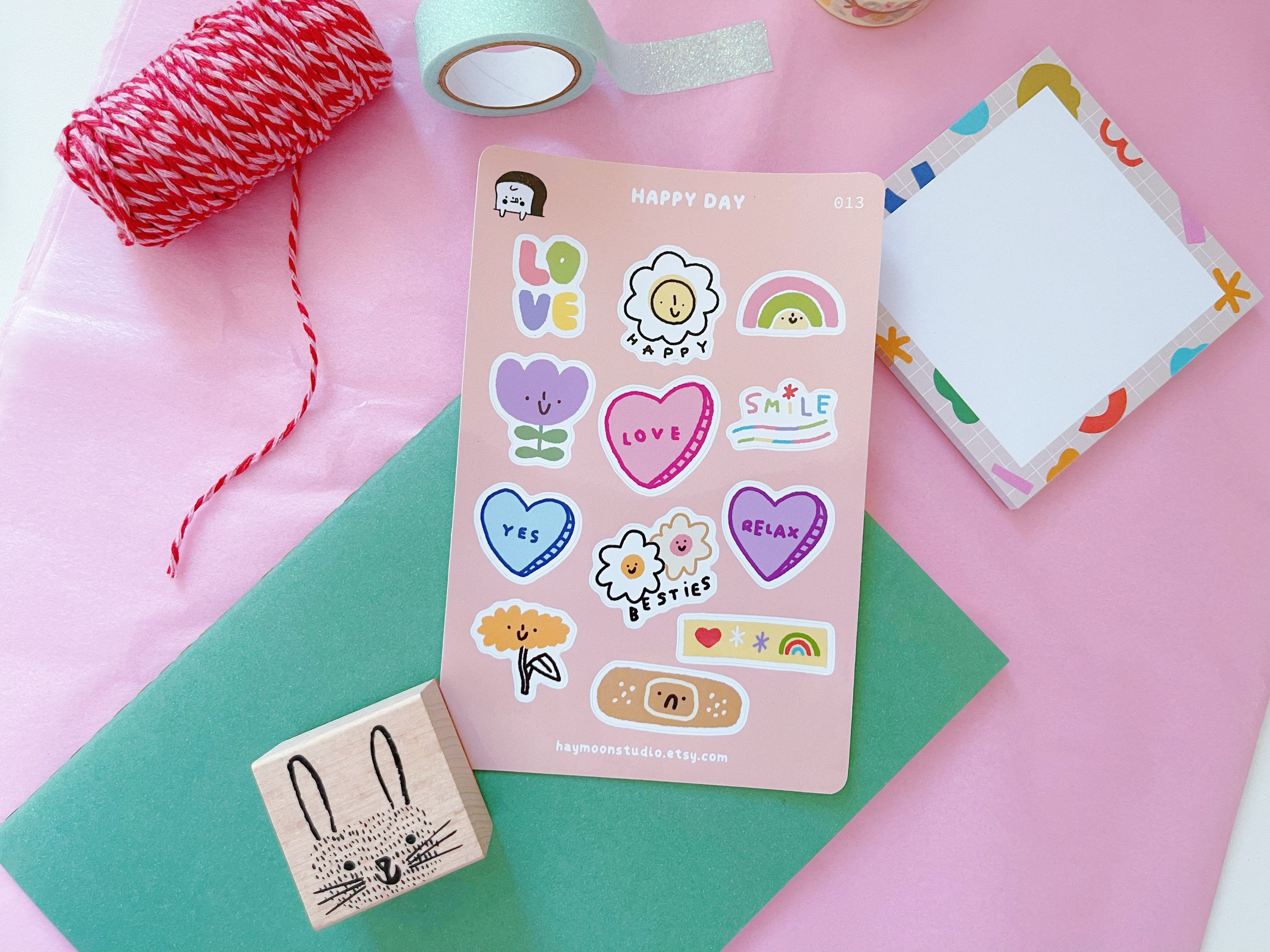 Happy Day Sticker Sheet,cute Planner Stickers,cute Sticker Sheet,kawaii ...