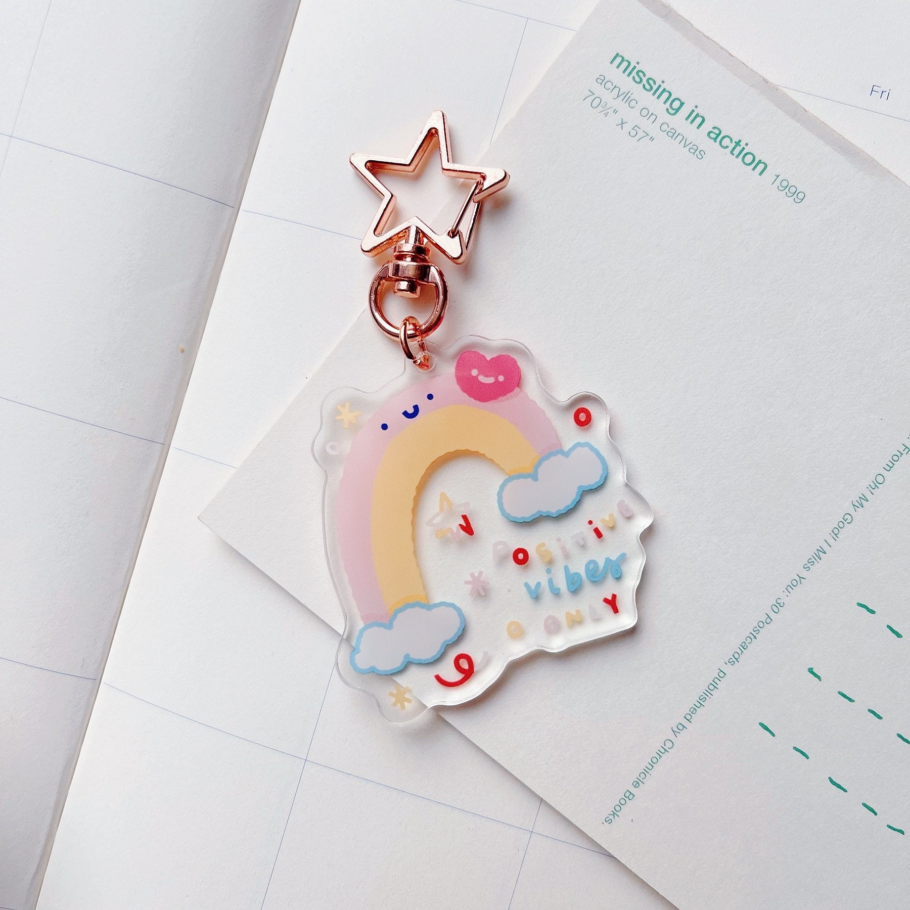 Kawaii Rainbow Acrylic Keychain Cute Acrylic Keychains Cute - Etsy