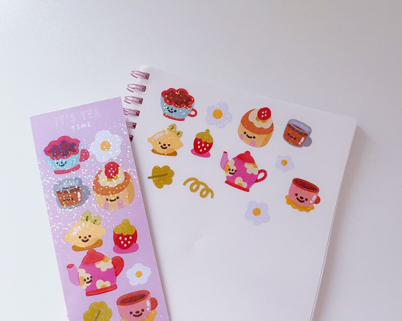 It's Tea Time Sticker, Kawaii Stickers, Kawaii Sticker Sheet ...