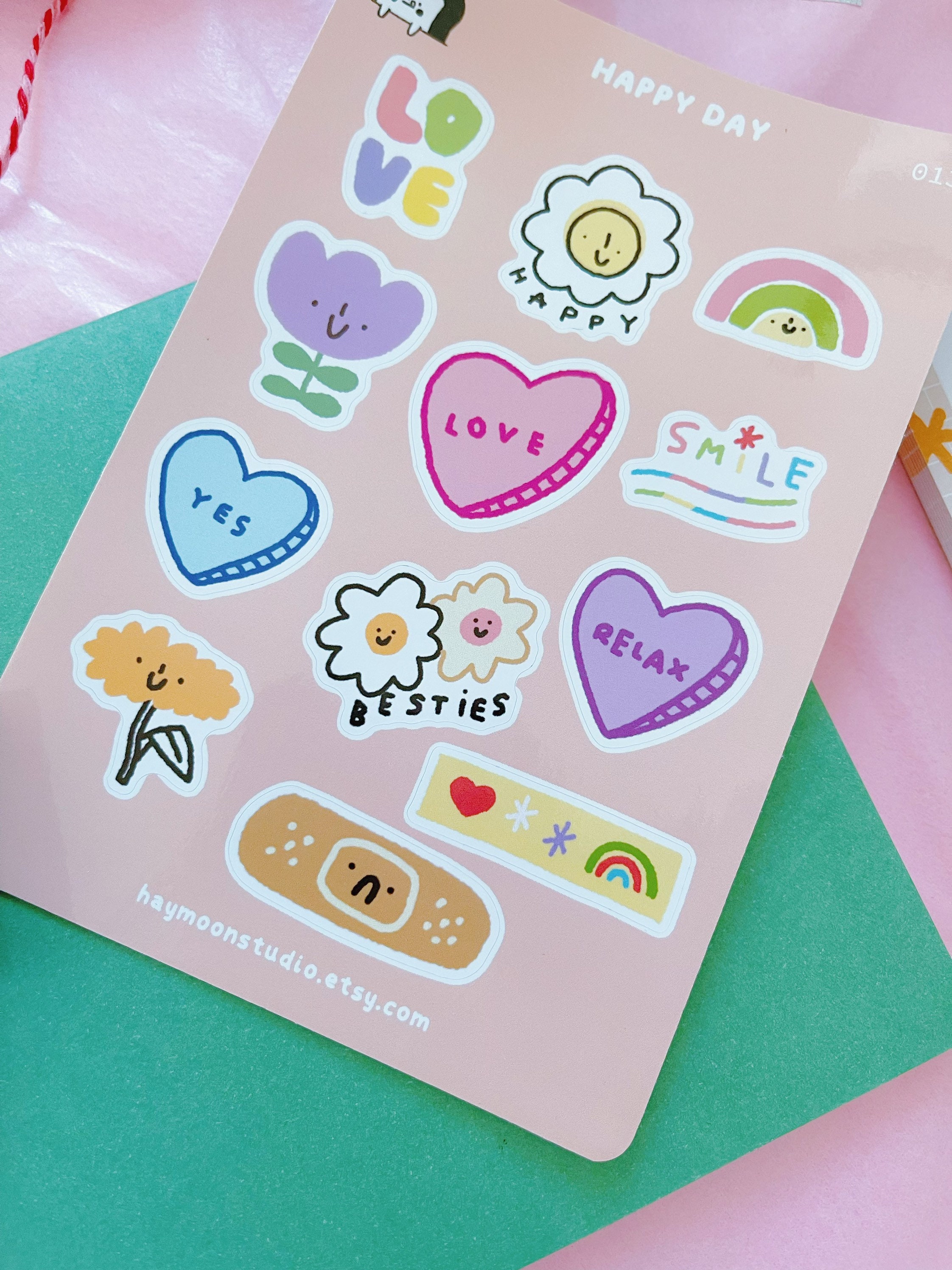Happy Day Sticker Sheet,cute Planner Stickers,cute Sticker Sheet,kawaii ...