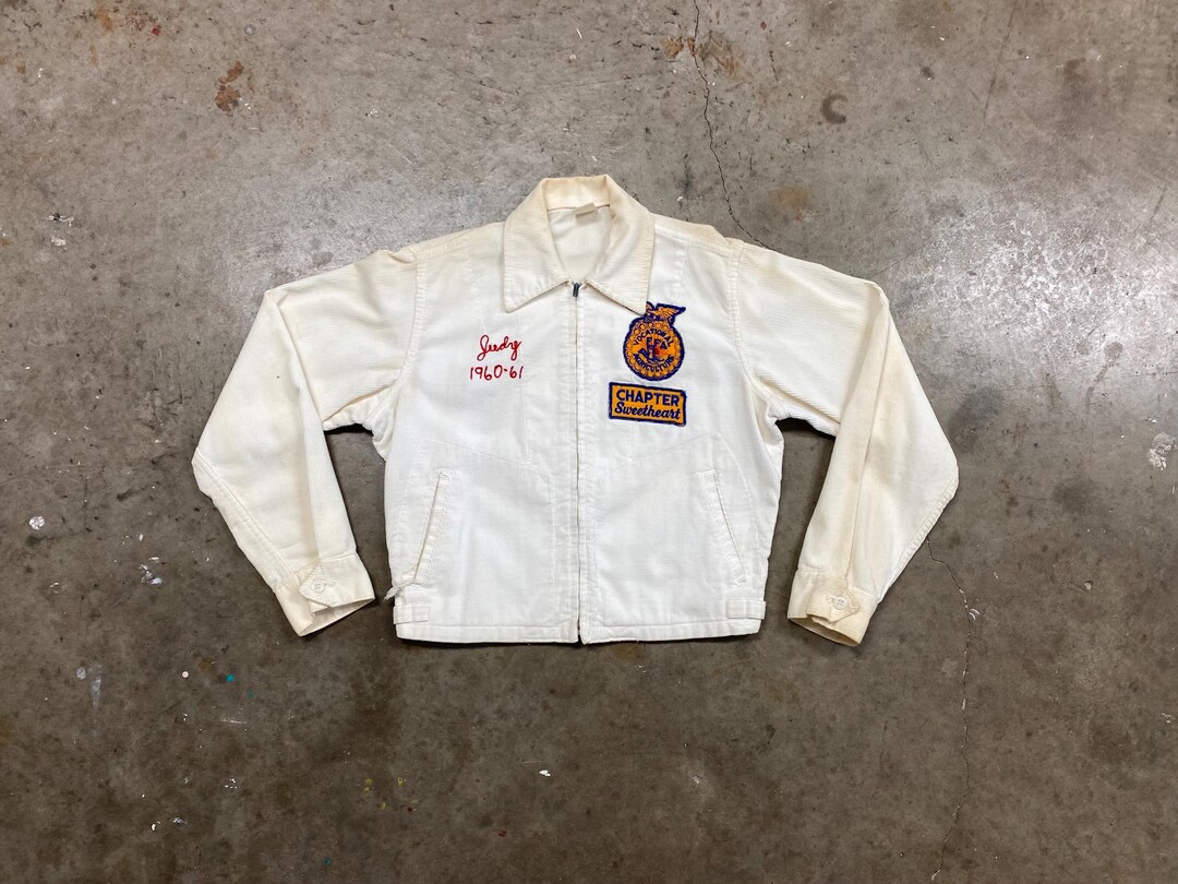 Vintage 60s FFA Chapter Sweetheart White Corduroy Jacket M - Etsy