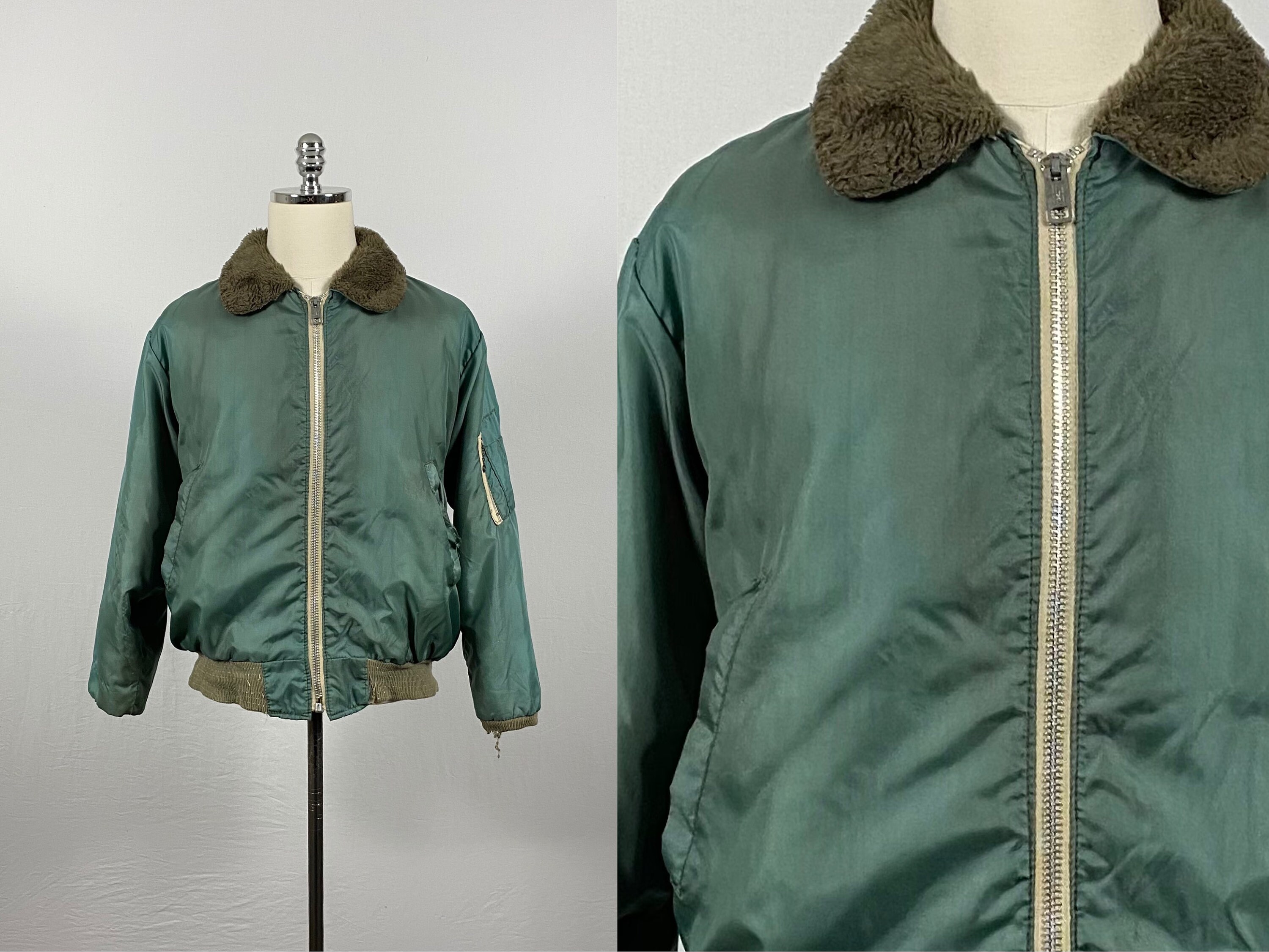 Vintage 70s Military Flight Jacket L | Etsy