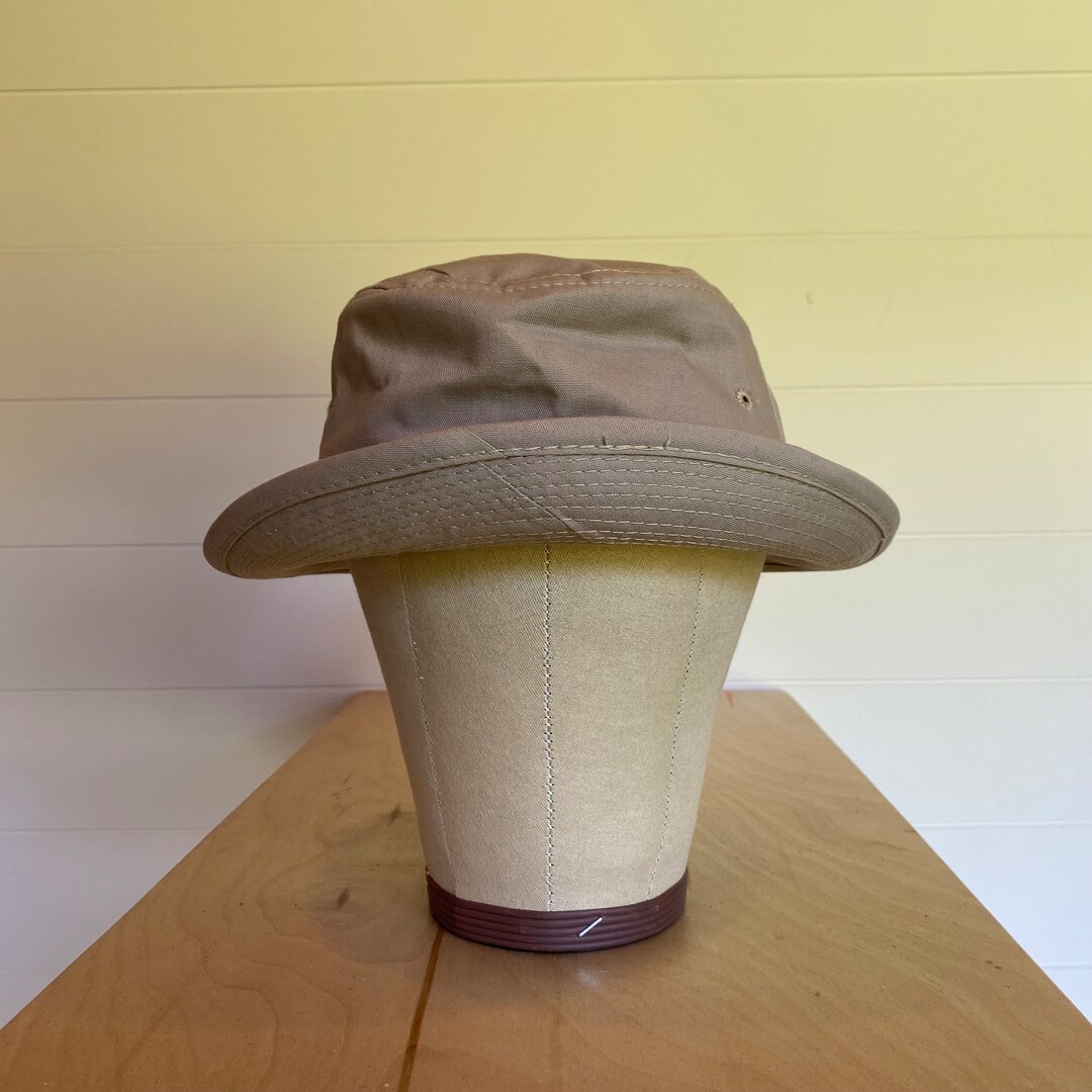 Vintage 80s Tan Bucket Hat - Etsy