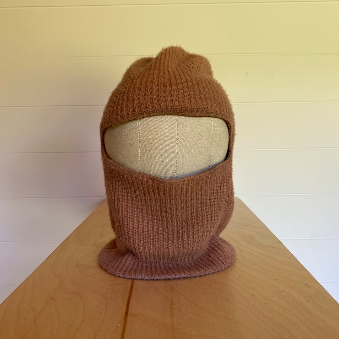 Vintage 80s Tan Ski Face Mask Beanie - Etsy