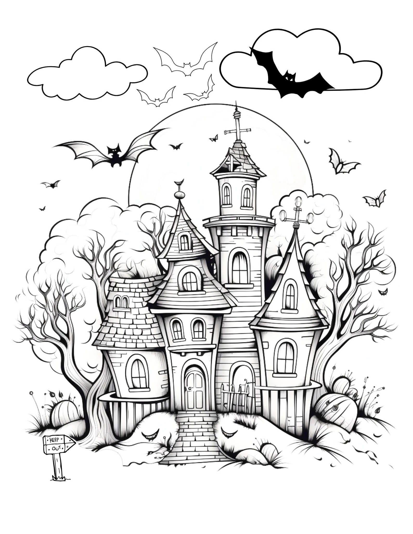 Haunted Mansions Vol. 1 | Coloring Book | Halloween Houses | Coloring ...