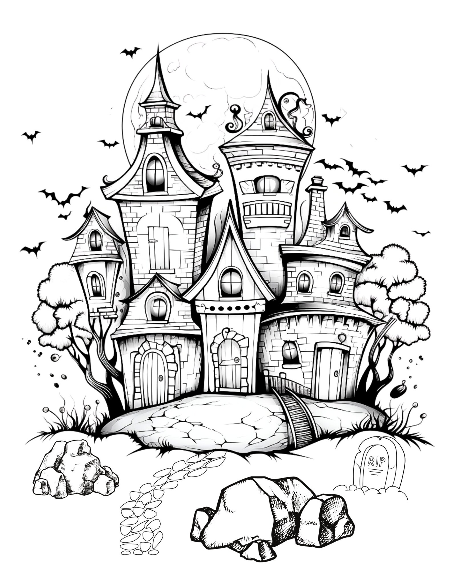 Haunted Mansions Vol. 1 | Coloring Book | Halloween Houses | Coloring ...