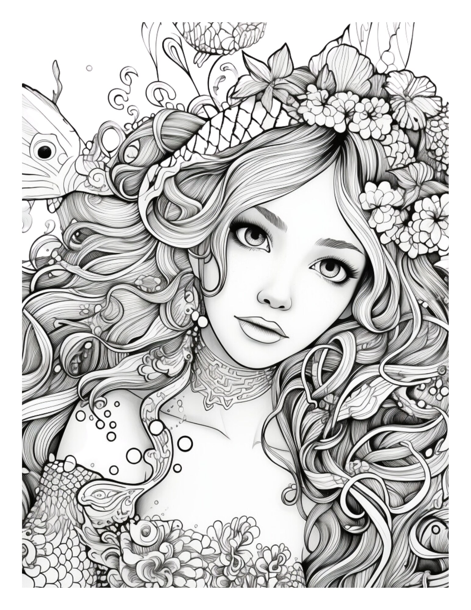 Mermaids Vol. 1 Coloring Book for Kids and Adults Fun and Exotic ...