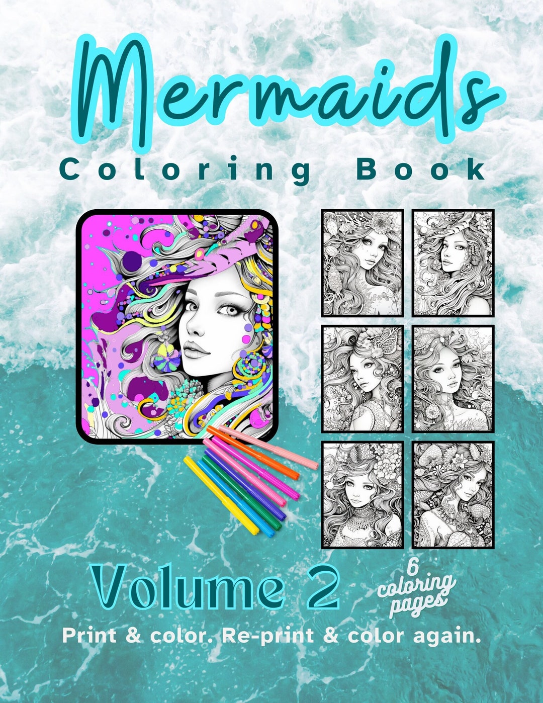 Mermaids Vol. 2 | Coloring Book for Kids and Adults | Fun and Exotic ...