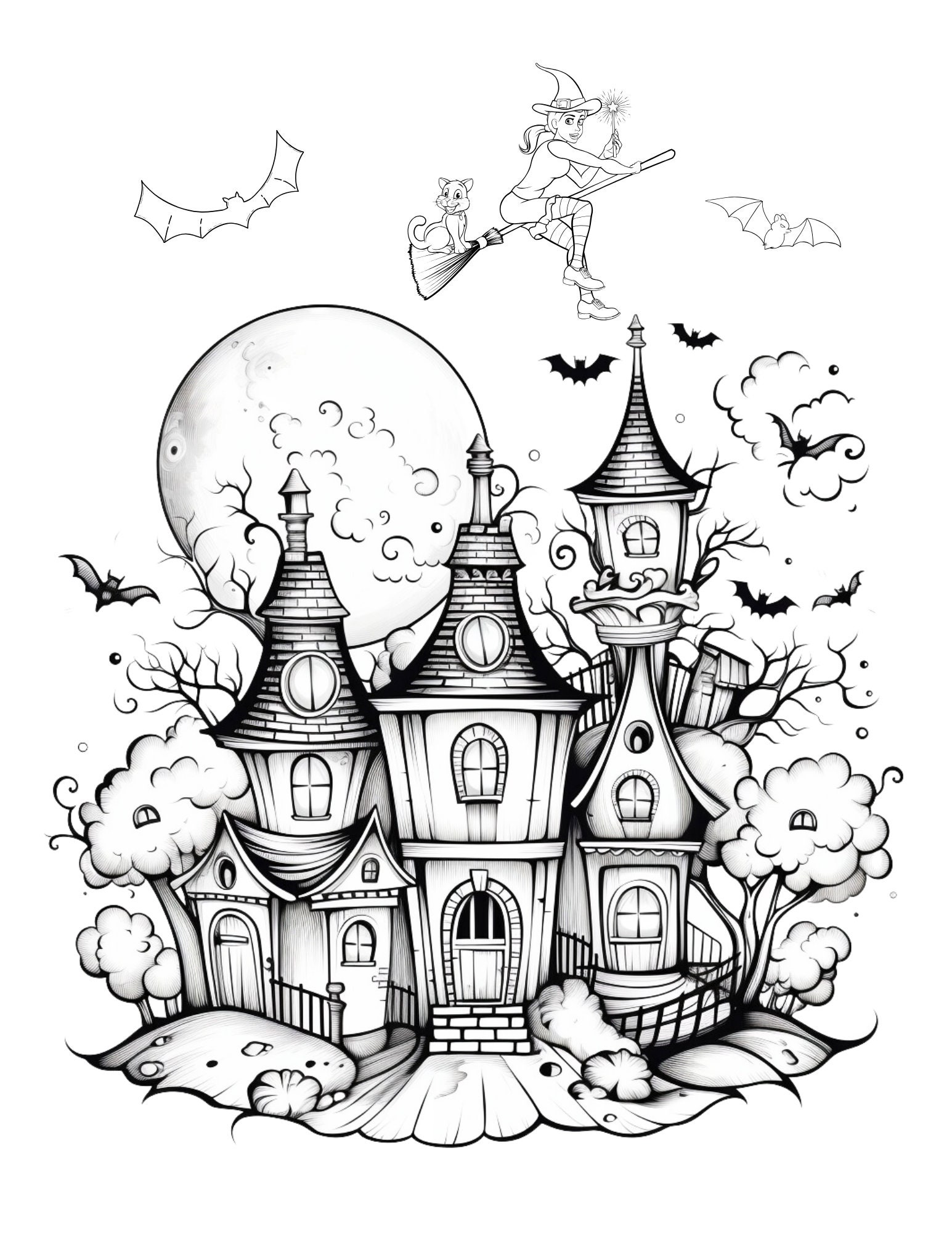 Haunted Mansions Vol. 1 | Coloring Book | Halloween Houses | Coloring ...