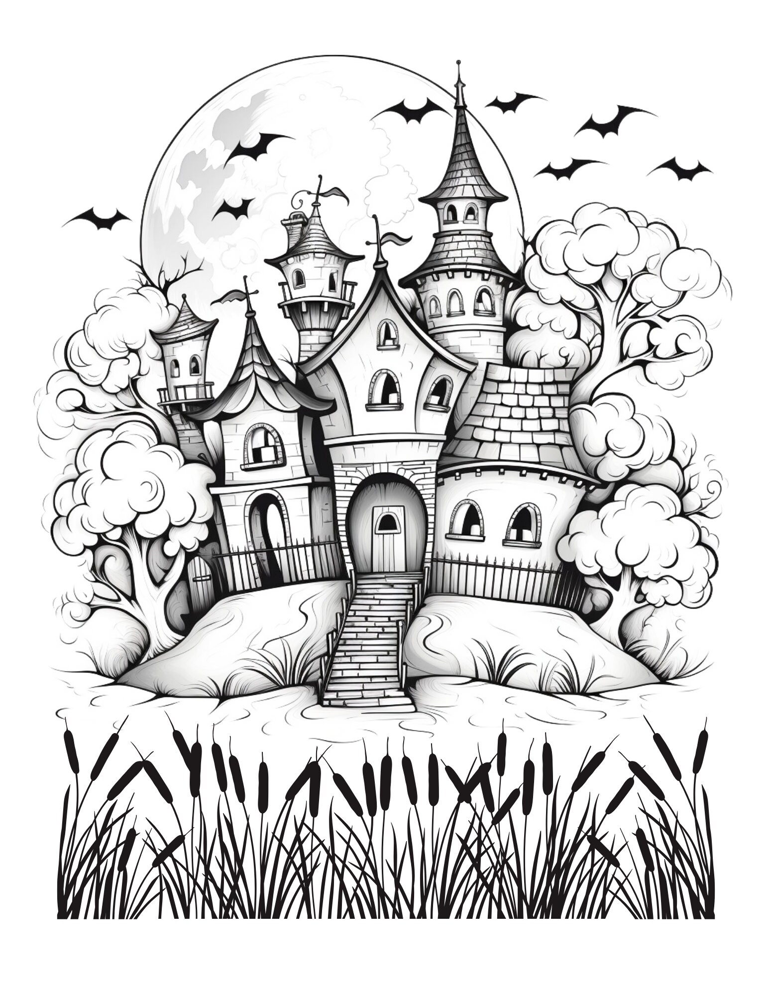 Haunted Mansions Vol. 1 | Coloring Book | Halloween Houses | Coloring ...