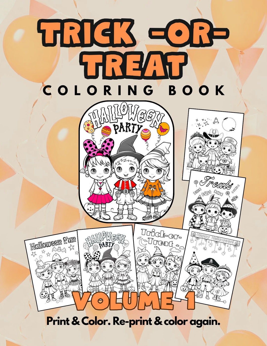 Trick-or-treat | Coloring Book for Kids and Adults | Fun and Happy ...