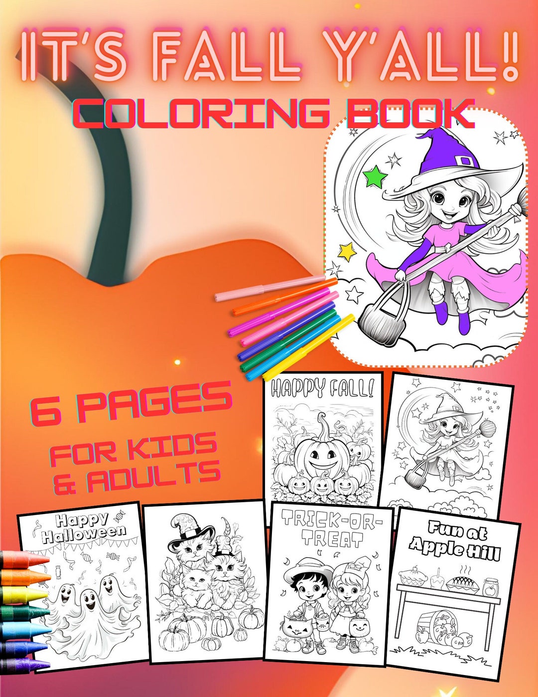 It’s Fall Y’all! | Coloring Book for Kids and Adults | Fun and Happy ...