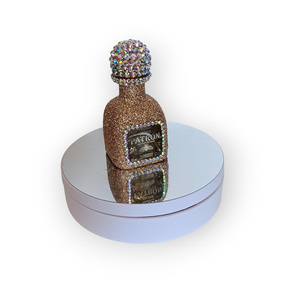 Gold Glitter Iridescent Crystal Rhinestone Bling Bedazzled Patron ...