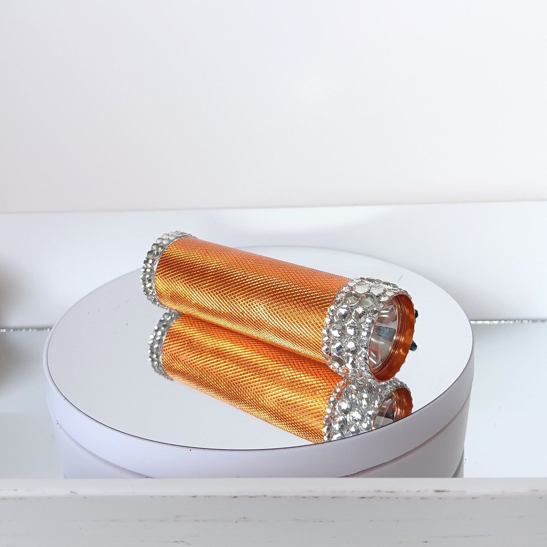 Clear Crystal Rhinestone Orange Mini LED Flashlight - Etsy