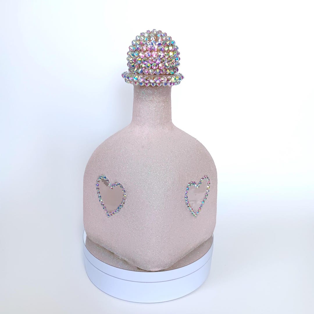 Light Pink Glitter Iridescent Crystal Rhinestone Bling Bedazzled Heart ...
