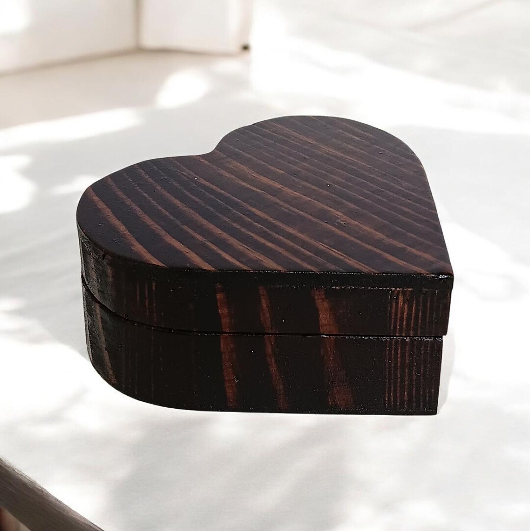 Heart Shape Wood Jewelry Trinket Box Stoage Box Decor - Etsy