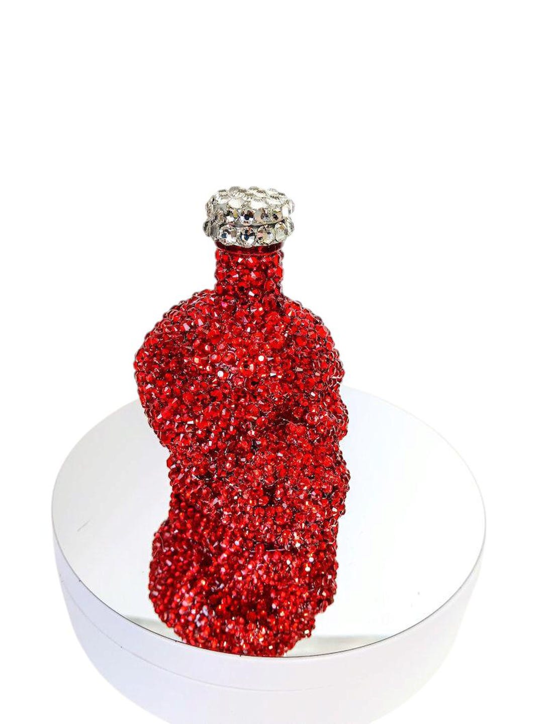 Red Rhinestone Bling Bedazzled Skull Vodka 50ml Empty Glass Bottle Decanter - Etsy