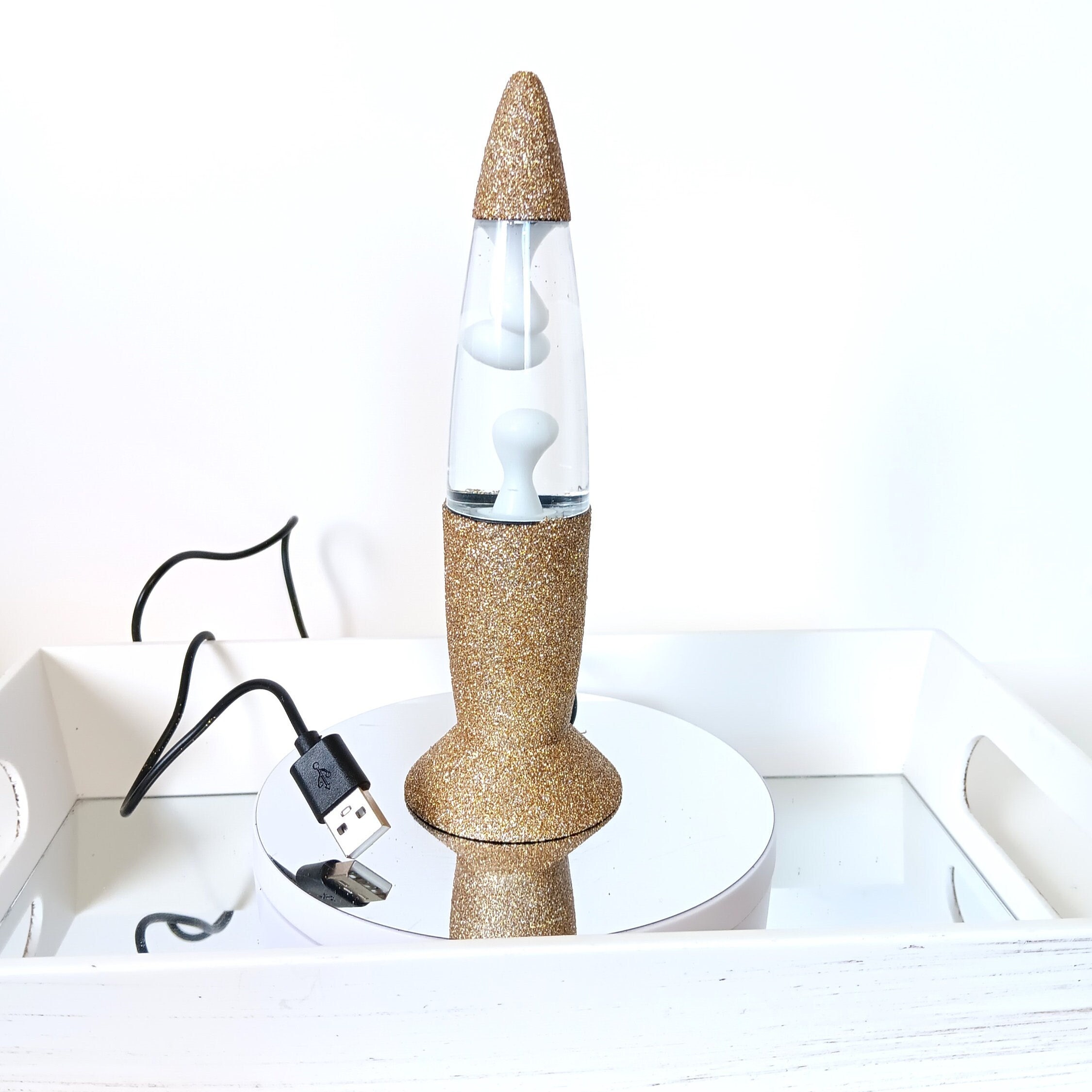 Gold Glitter Bling Bedazzled Mini USB LED Color Changing Lava Lamp - Etsy