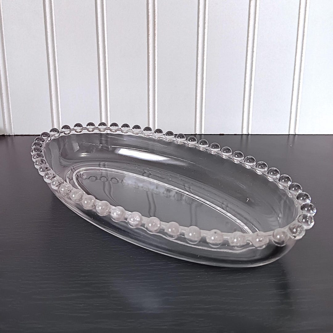 Vintage Imperial Glass Candlewick Clear Glass Oval Tray - Etsy