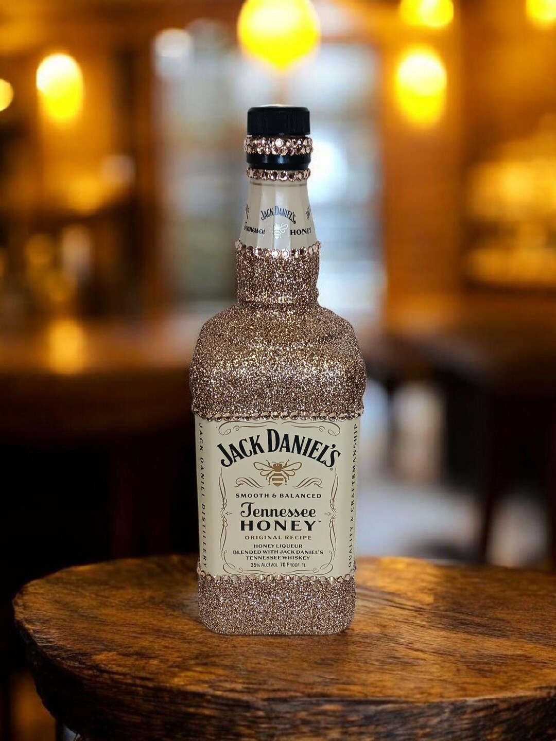 Gold Glitter Rhinestone Bling Bedazzled 1 Liter Empty Whiskey Bottle - Etsy
