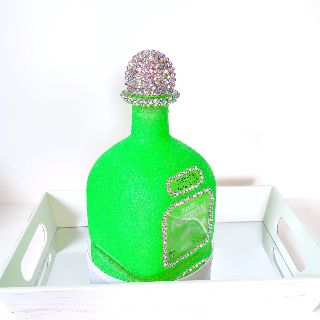 Green Glitter Iridescent Crystal Rhinestone Bling Bedazzled 750ml Empty ...