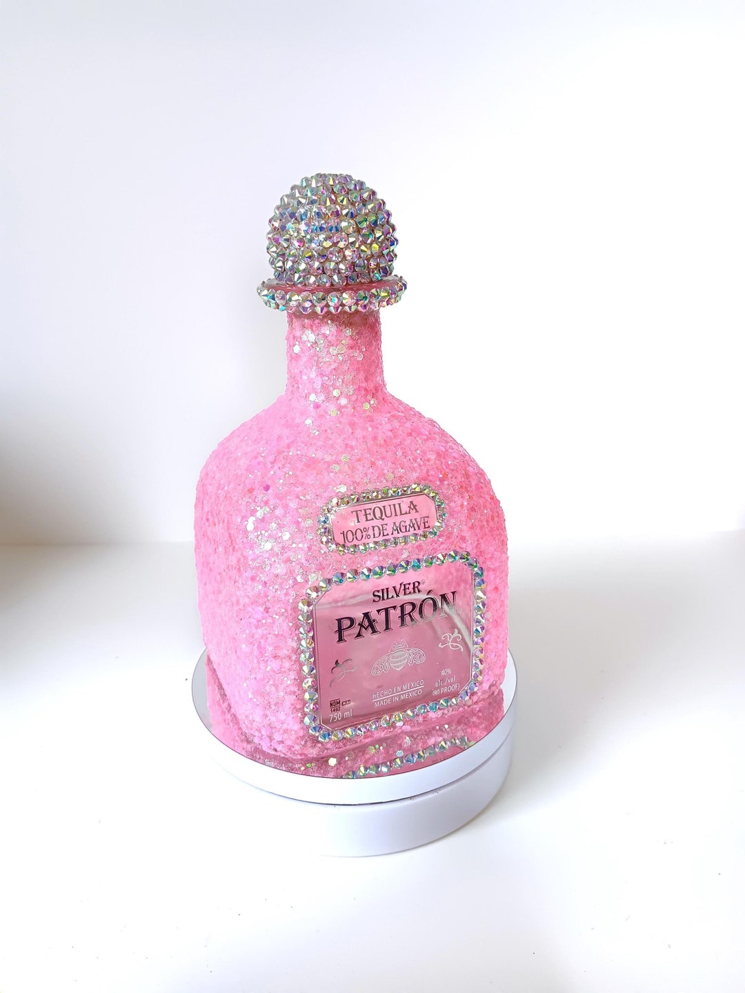 Chunky Iridescent Pink Glitter Crystal Rhinestone Bling Bedazzled ...