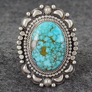 Turquoise & Sterling Silver Ring Tom Lewis Size 9.75 - Etsy