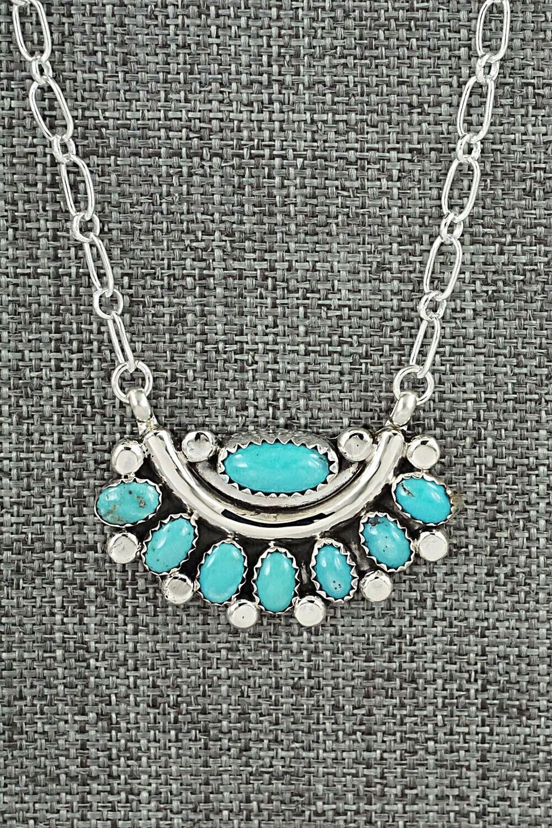 Turquoise & Sterling Silver Necklace Sandra Sardo - Etsy
