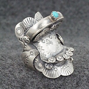 Turquoise & Sterling Silver Ring Tim Yazzie Size 9.5 - Etsy