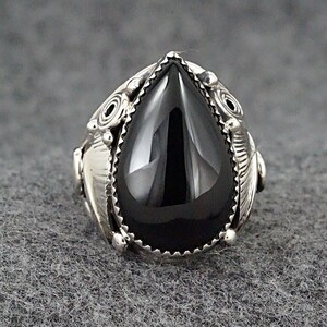 Onyx & Sterling Silver Ring Darrell Morgan Size 8 - Etsy