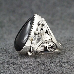 Onyx & Sterling Silver Ring Darrell Morgan Size 8 - Etsy