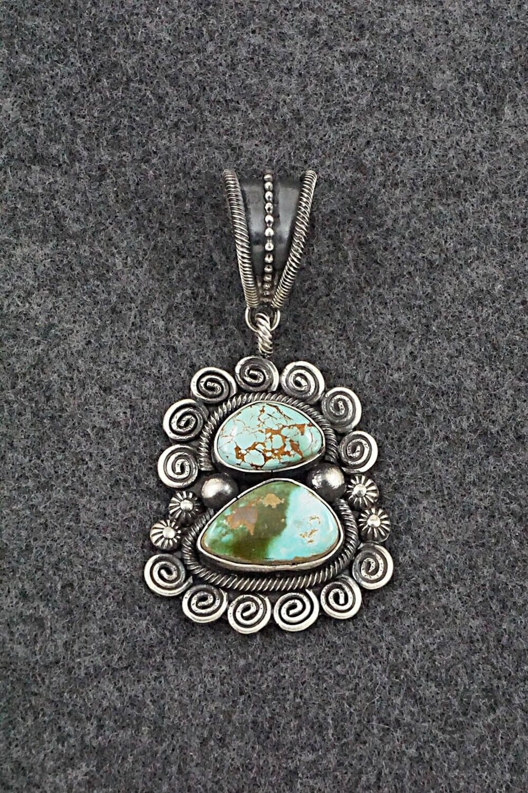 Turquoise & Sterling Silver Pendant Jess Martinez - Etsy