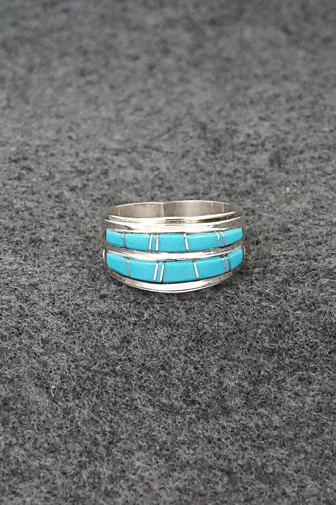 Turquoise & Sterling Silver Ring - Wilbert Muskett Jr. - Size 8.5 - Etsy