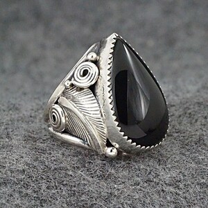 Onyx & Sterling Silver Ring Darrell Morgan Size 7 - Etsy