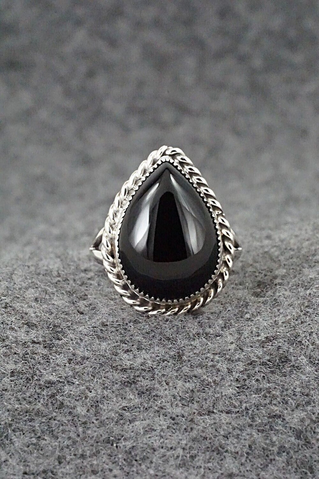 Onyx & Sterling Silver Ring Arlene Lewis Size 7 - Etsy