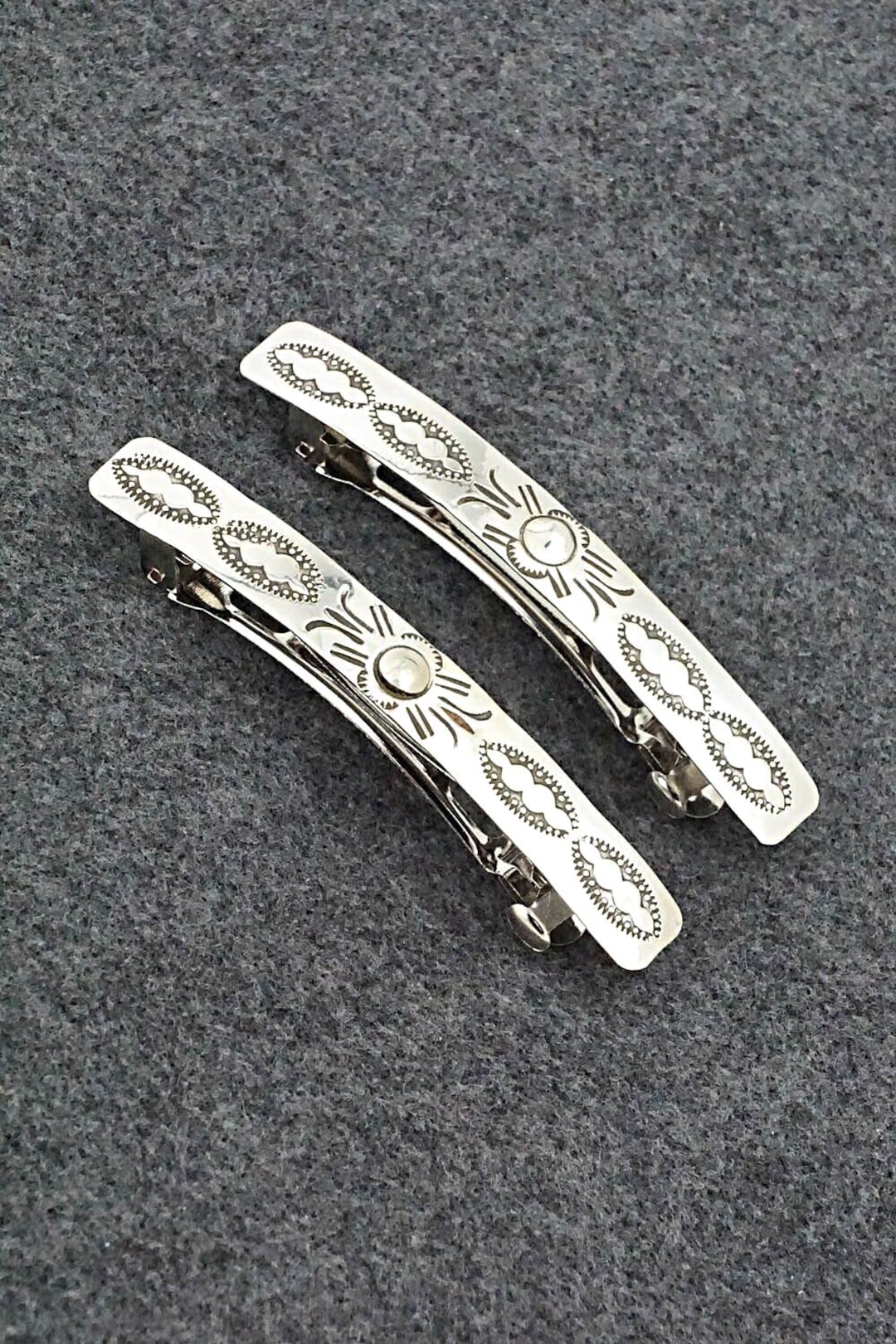 Sterling Silver Hair Barrettes - Bertha Begay - Etsy